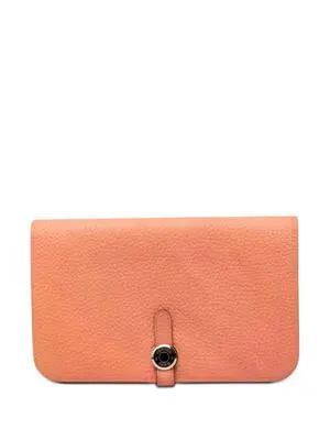 Hermès 2016 Togo Dogon Duo Wallet Gm Long Wallets - Orange