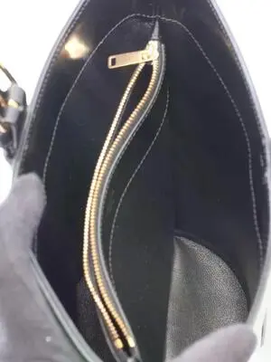 Celine Leather Triomphe Bucket Bag - Black