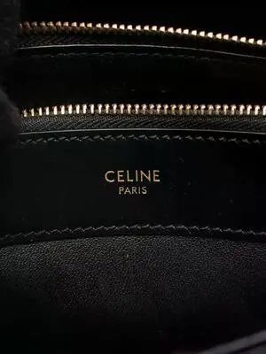 Celine Leather Triomphe Bucket Bag - Black