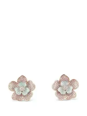 HYT JEWELRY Flower Diamond Earrings - Pink
