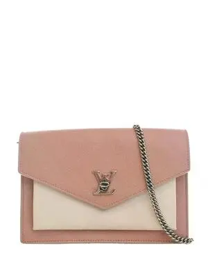 LOUIS VUITTON 2019 Bicolor Leather Mylockme Chain Pochette Crossbody Bag - Pink