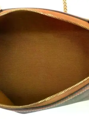 Celine Triomphe Coated Canvas Clutch On Chain Crossbody Bag