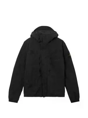 Stone Island Hooded Logo-patch Jacket - Blue