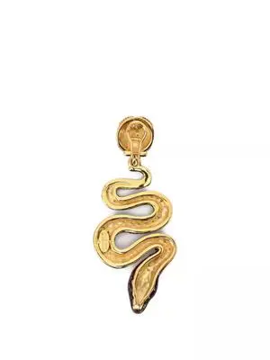 Roberto Cavalli Snake-motif Crystal-embellished Drop Earrings