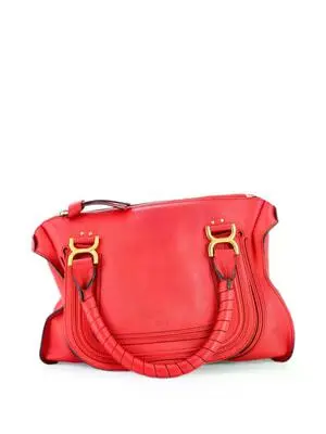 Chloé Marcie Leather Large Shoulder Bag - Red