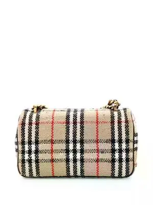 Burberry Lola Vintage Check Tweed Small Shoulder Bag - Neutrals