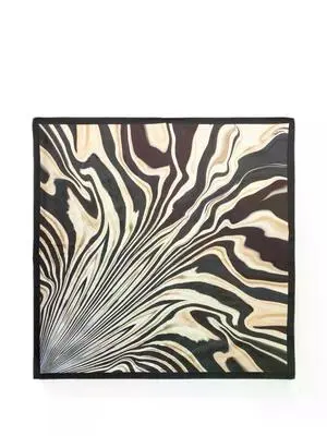 Roberto Cavalli Marble-print Scarf - Black