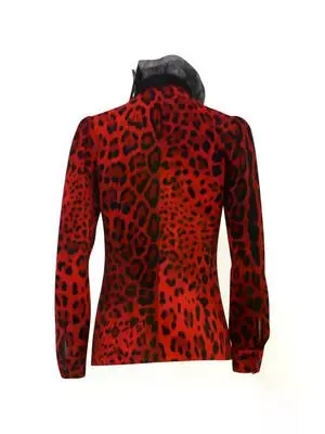 Dolce & Gabbana Leopard-print Ruffled Blouse