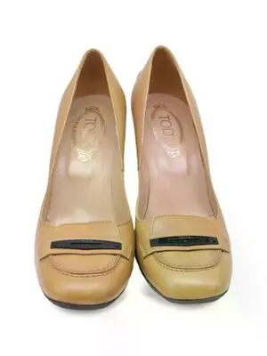 TOD'S Block Heel Loafer Pumps