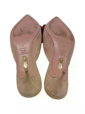 AQUAZZURA Embellished Pointed-toe Mules