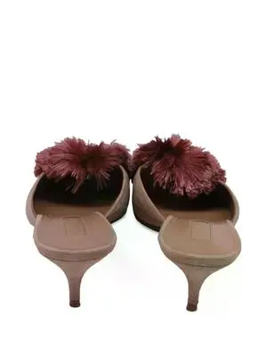 AQUAZZURA Embellished Pointed-toe Mules
