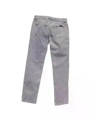 Saint Laurent Cropped Light-wash Jeans - Blue