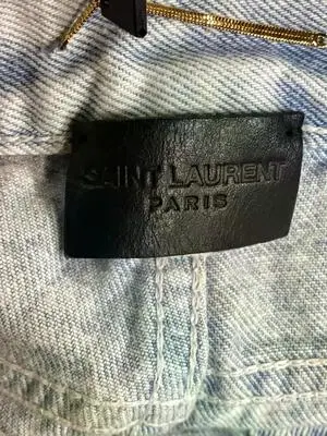 Saint Laurent Cropped Light-wash Straight Leg Jeans