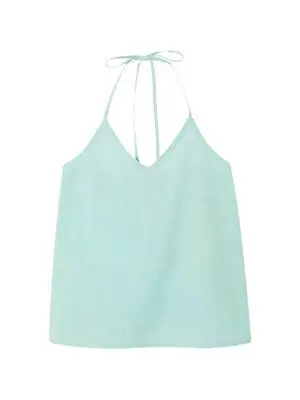 American Vintage Vigy Gingham Tie-back Top - Green