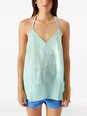 American Vintage Gingham Tie-back Top