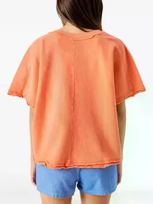 American Vintage Vibetown Raw-edge V-neck T-shirt - Orange