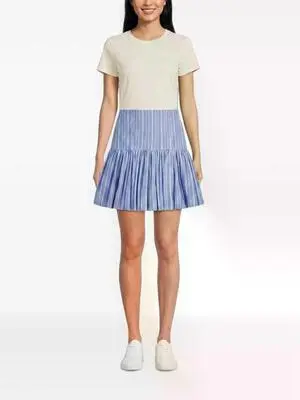 GANNI Striped-pattern Tiered Mini Skirt