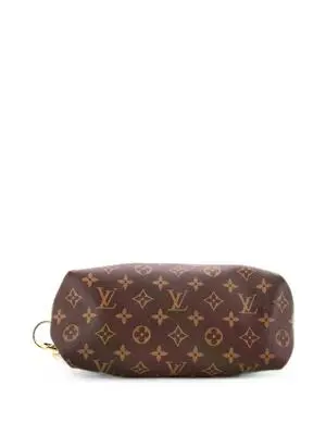LOUIS VUITTON Flower Zipped Monogram Canvas Pm Tote Bag - Black
