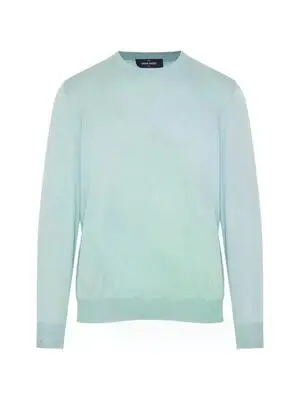 GRAN SASSO Crew-neck Long-sleeve Sweater - Blue