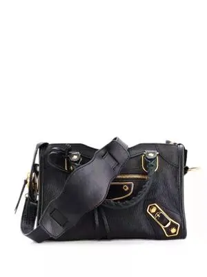 Balenciaga City Classic Metallic Edge Bag Leather Mini Satchel - Black