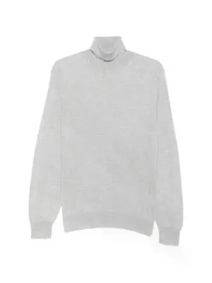 Canali Roll-neck Fine Knit Wool Sweater - Grey