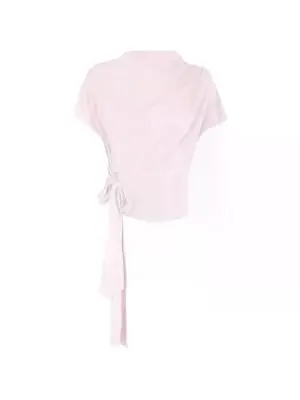 Federica Tosi Short Sleeve Mock Neck Top - Pink