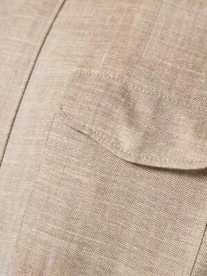 MANDELLI Herringbone-pattern High-neck Jacket