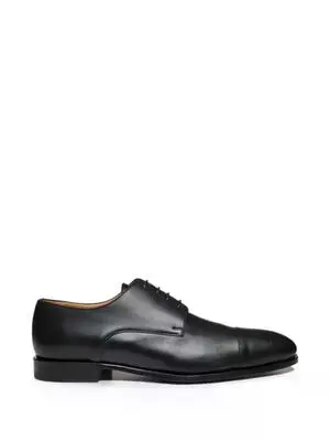 AMEDEO TESTONI Cap-toe Lace-up Derby Shoes - Black