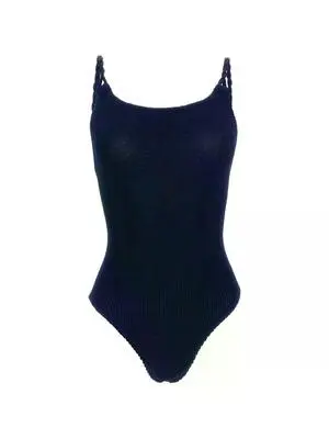 Hunza G Camille Crinkle-effect Swimsuit - Blue