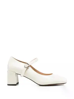 LINDA BAUMANN Mary Jane Block Heel Pumps - Neutrals