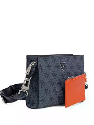 Guess Mliano Logo-monogram Messenger Bag - Blue