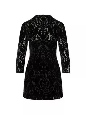 Gucci Devoré-pattern Mini Dress - Black