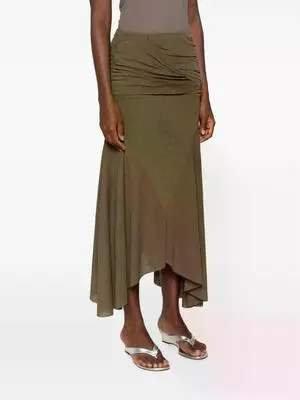 GANNI Ruched Asymmetric Hem Skirt
