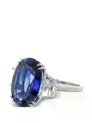 FANTASIA BY DESERIO Sapphire And Cubic Zirconia Ring In 14k White Gold