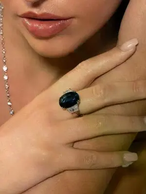 FANTASIA BY DESERIO Sapphire And Cubic Zirconia Ring In 14k White Gold