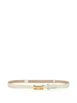 Elisabetta Franchi Crystal-embellished Logo-buckle Belt - Neutrals