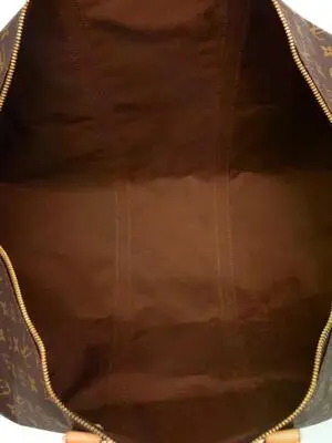 LOUIS VUITTON Monogram Keepall Bandouliere 60 Travel Bag - Brown