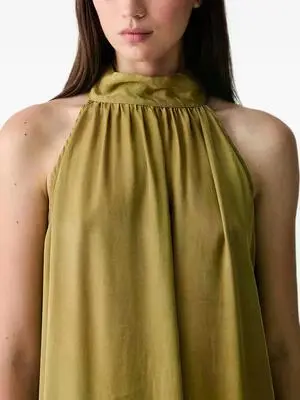 VICOLO Halterneck Pleated Maxi Dress