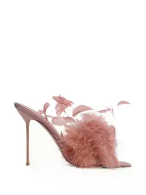 Paris Texas Lidia Feather-trim Sandals - Pink