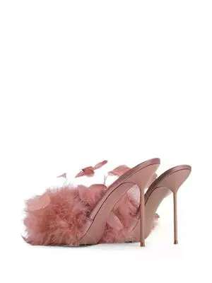 Paris Texas Lidia Feather-trim Sandals