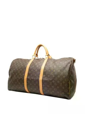 LOUIS VUITTON Monogram Keepall Bandouliere 60 Travel Bag - Brown