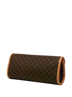 Celine Macadam Coated Canvas Clutch Bag - Brown