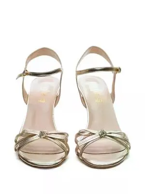 POCHE PARIS Knotted Metallic Sandals