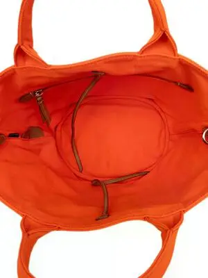 Prada Canvas Logo Tote - Orange