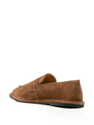 LINDA BAUMANN Suede Penny Loafers