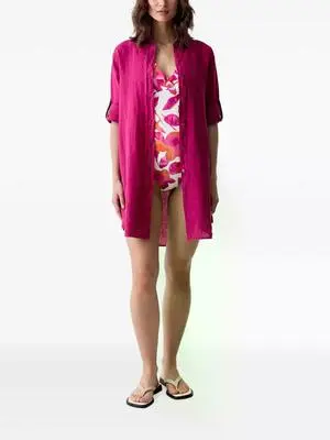 Vilebrequin Fragance Roll-tab Sleeve Shirt Mini Dress - Purple