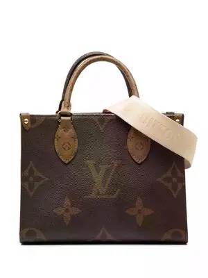 LOUIS VUITTON 2010-2026 Monogram Reverse Giant Onthego Pm Satchel - Brown