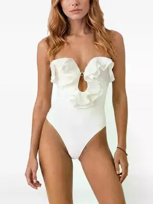 Zimmermann Solstice Ruffled One-piece Swimsuit - White