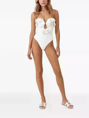 Zimmermann Solstice Ruffled One-piece Swimsuit - White