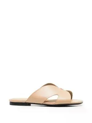 SERGIO MORETTI FIRENZE Cut-out Leather Sandals - Neutrals